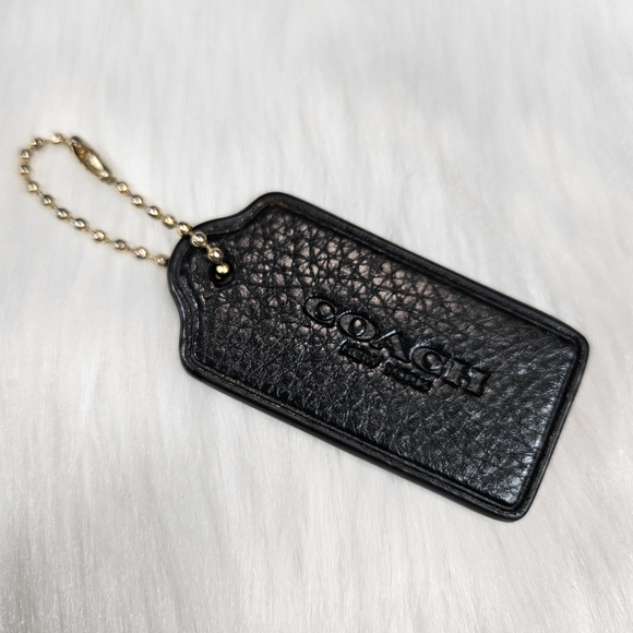 Coach | Accessories | Coach Black Leather Tag | Poshmark